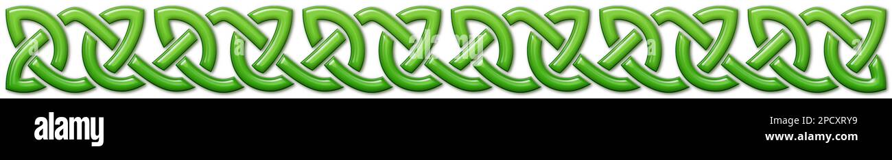 Linear border made with Celtic knots for use in designs for St. Patrick ...
