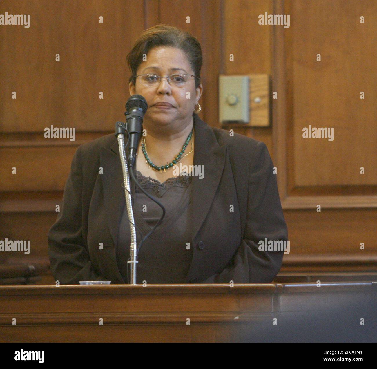 Yvonne Carpio testifies during the Superior Court trial of her son ...