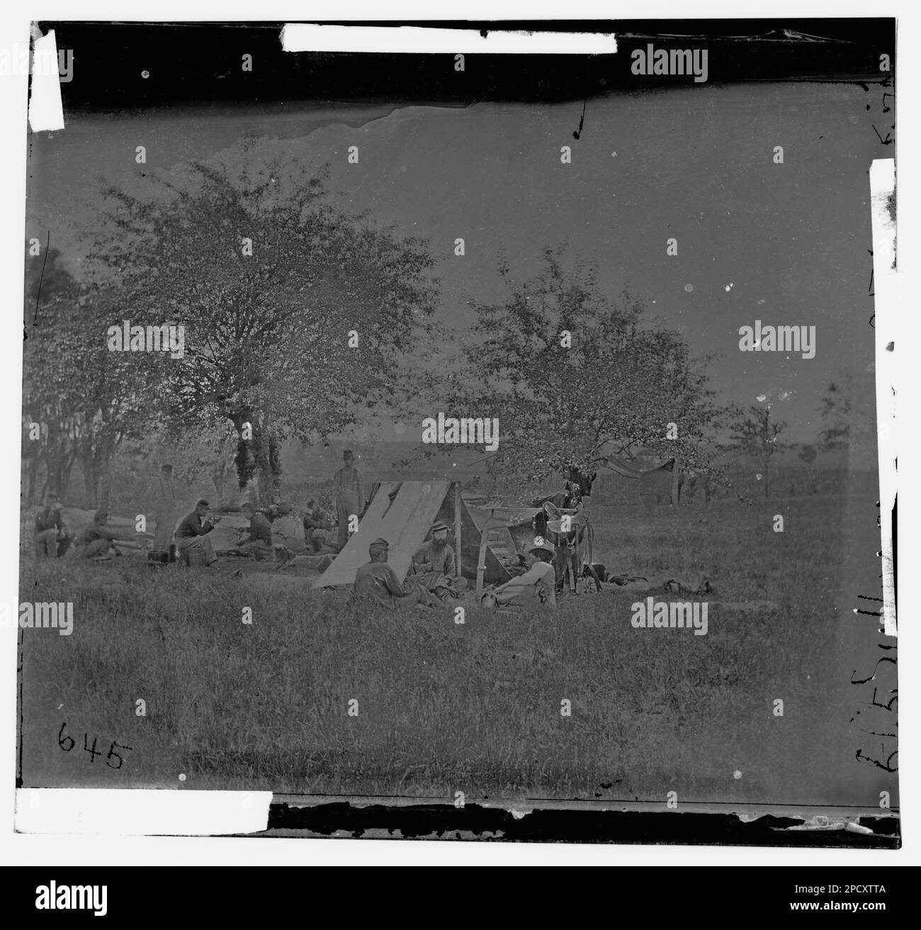 Bull Run, Virginia. Federal encampment at Blackburn's Ford. Civil war ...