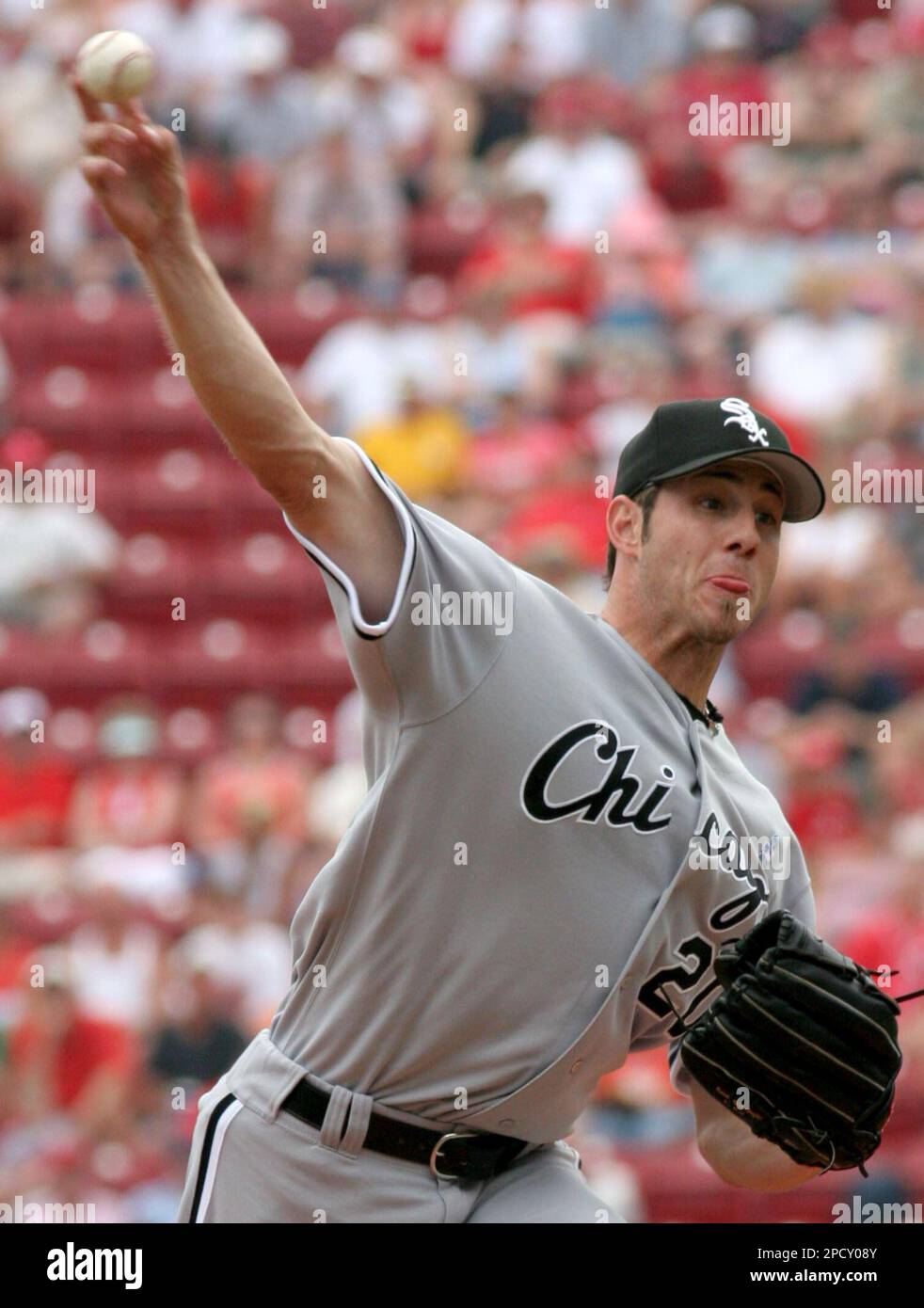 Chicago White Sox pitcher Jon Garland releases against the Cincinnati ...