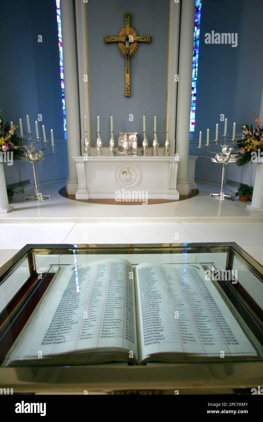 The Roll of Honor is on display at the Mariner's Chapel on the campus ...