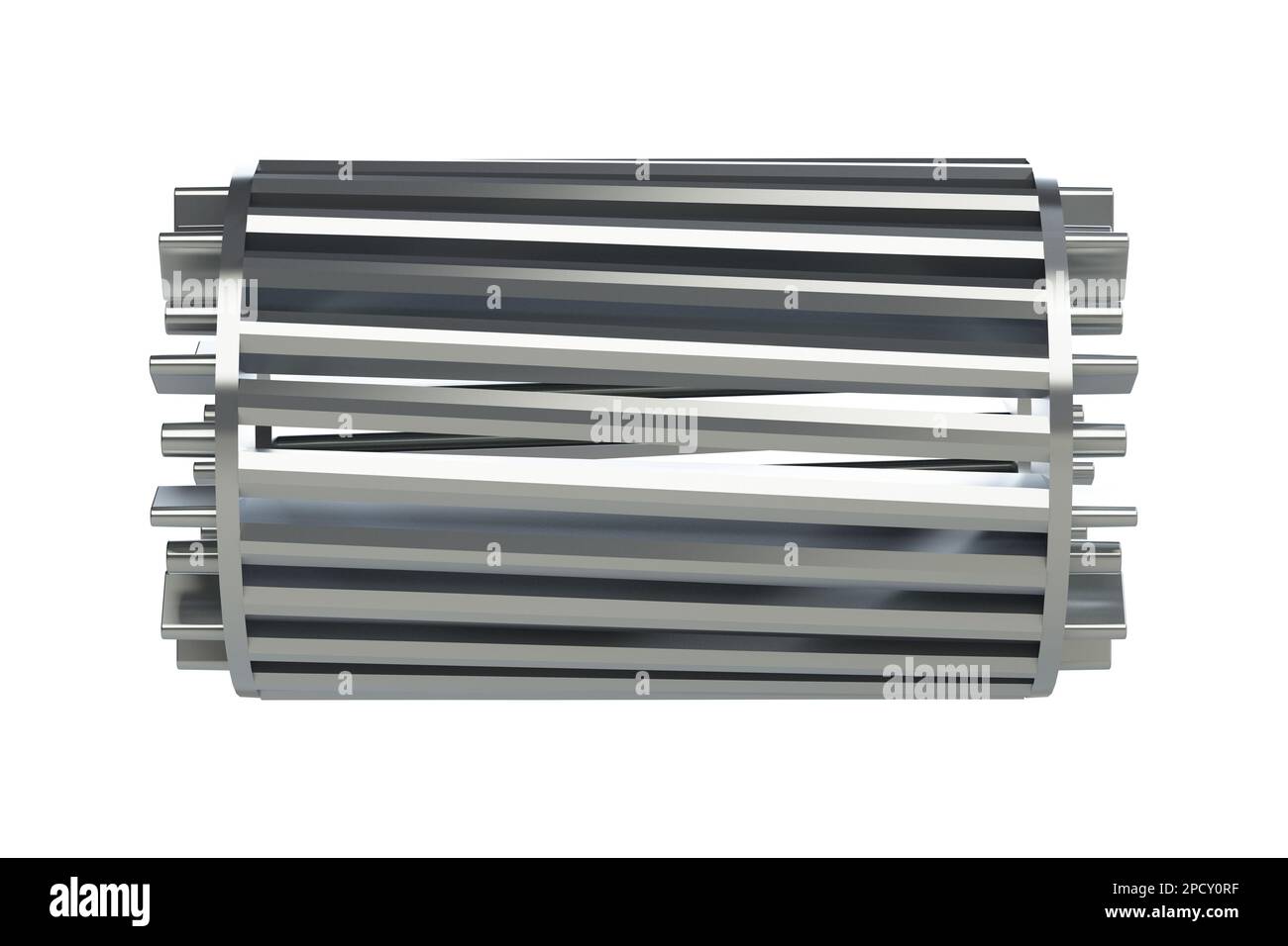 Rotor aluminum cage 3D rendering isolated on white background Stock ...