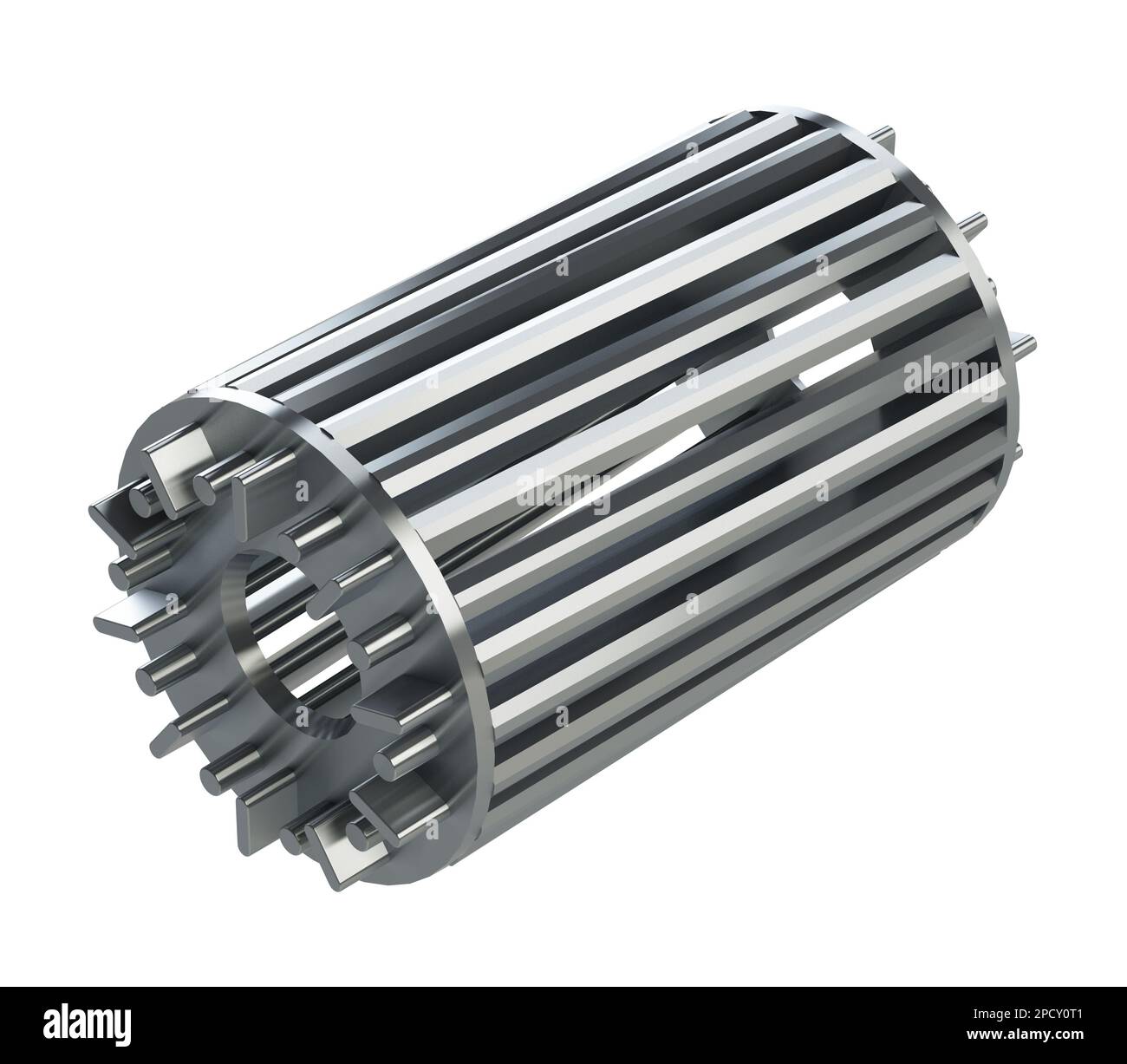 Rotor aluminum cage 3D rendering isolated on white background Stock ...