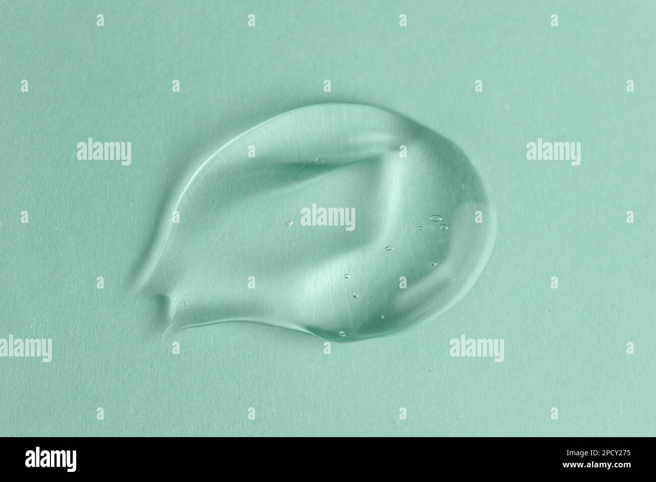 Swatches from various cosmetic products, drops of lotion, smears of ...