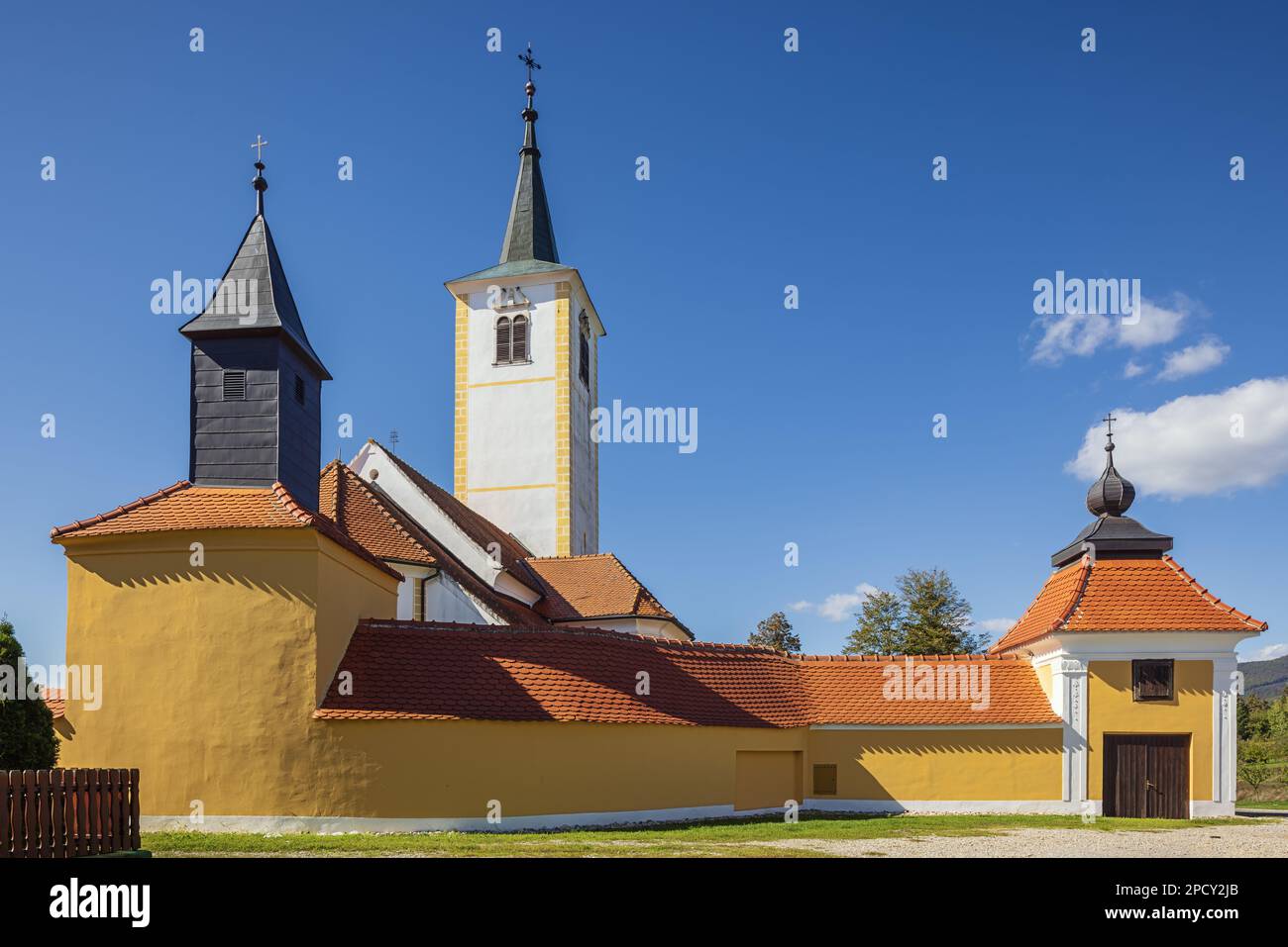 The Church of St Mary of the Snows in the little hamlet of Belec Stock ...