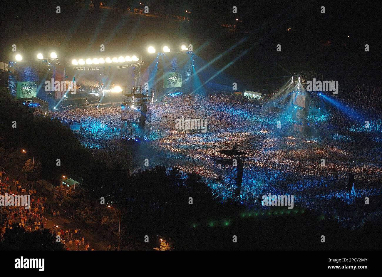 Thousands of people gather for a concert of Svetlana Raznatovic, alias ...