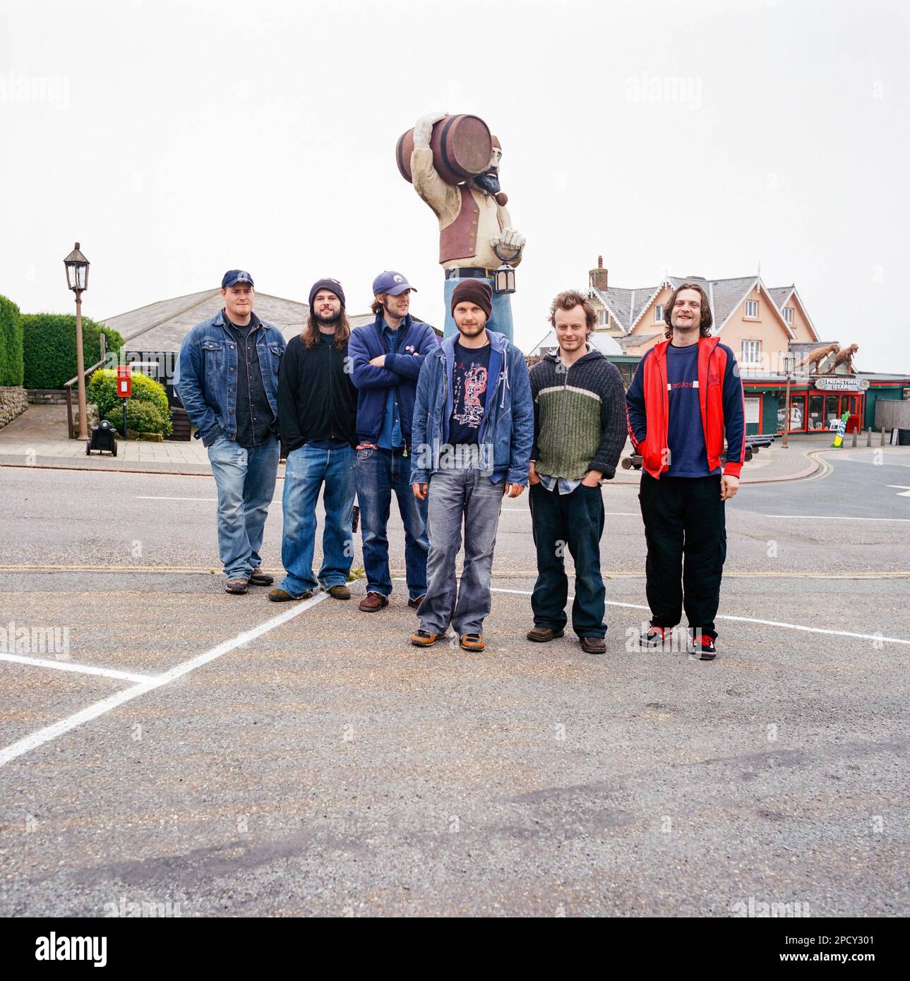 The Bee's band photographed outside the Blackgang Chine amusement park ...