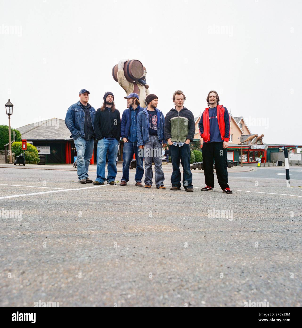The Bee's band photographed outside the Blackgang Chine amusement park ...