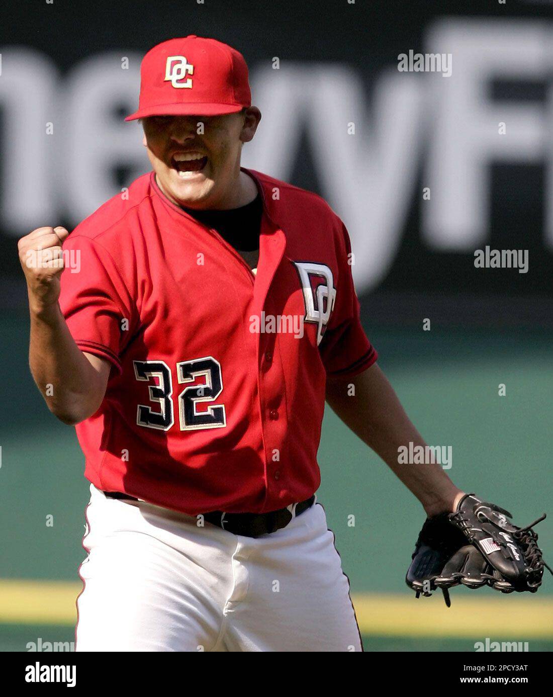 Washington Nationals pitcher Chad Cordero pumps his fist after New York ...