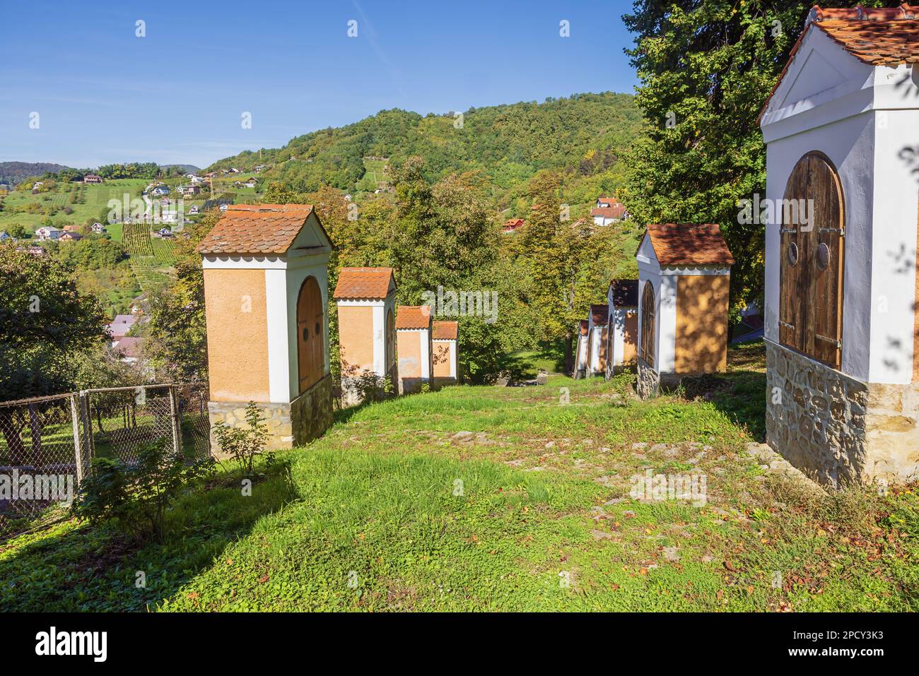 Pilgrimage path to the church of Our Lady of Jerusalem near Krapina ...
