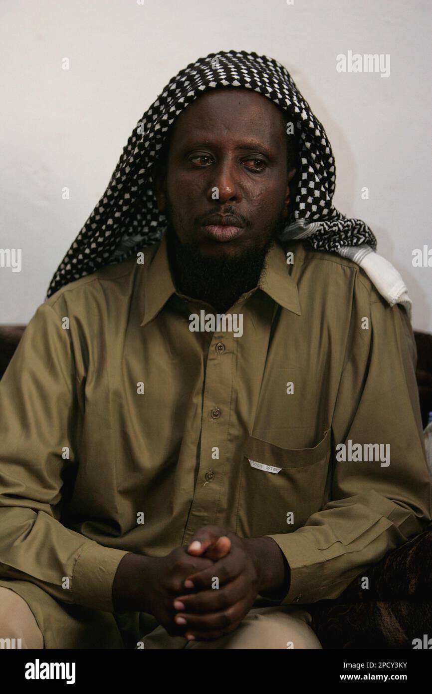 Sheikh Sharif Sheikh Ahmed, chairman of the Islamic Courts Union during ...