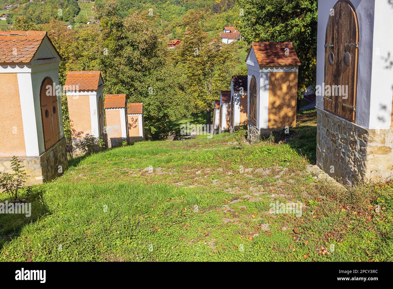 On the slope of the pilgrimage path to the church of Our Lady of ...