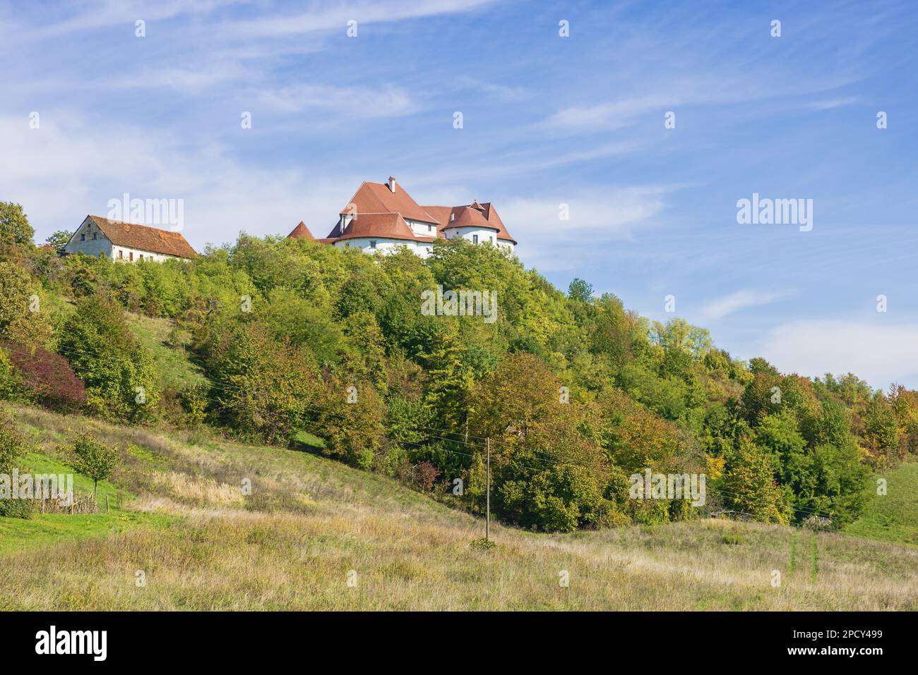 The surroundings of Veliki Tabor, a fortified castle dominating the ...