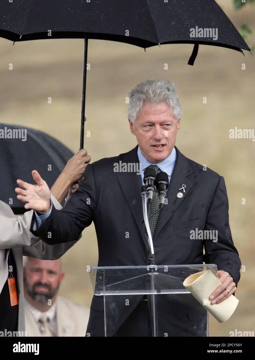Former President Bill Clinton addresses the friends and family of 13 ...