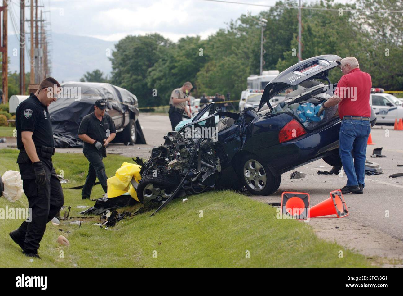 Members of the Boise Police Department investigate the scene of a fatal ...