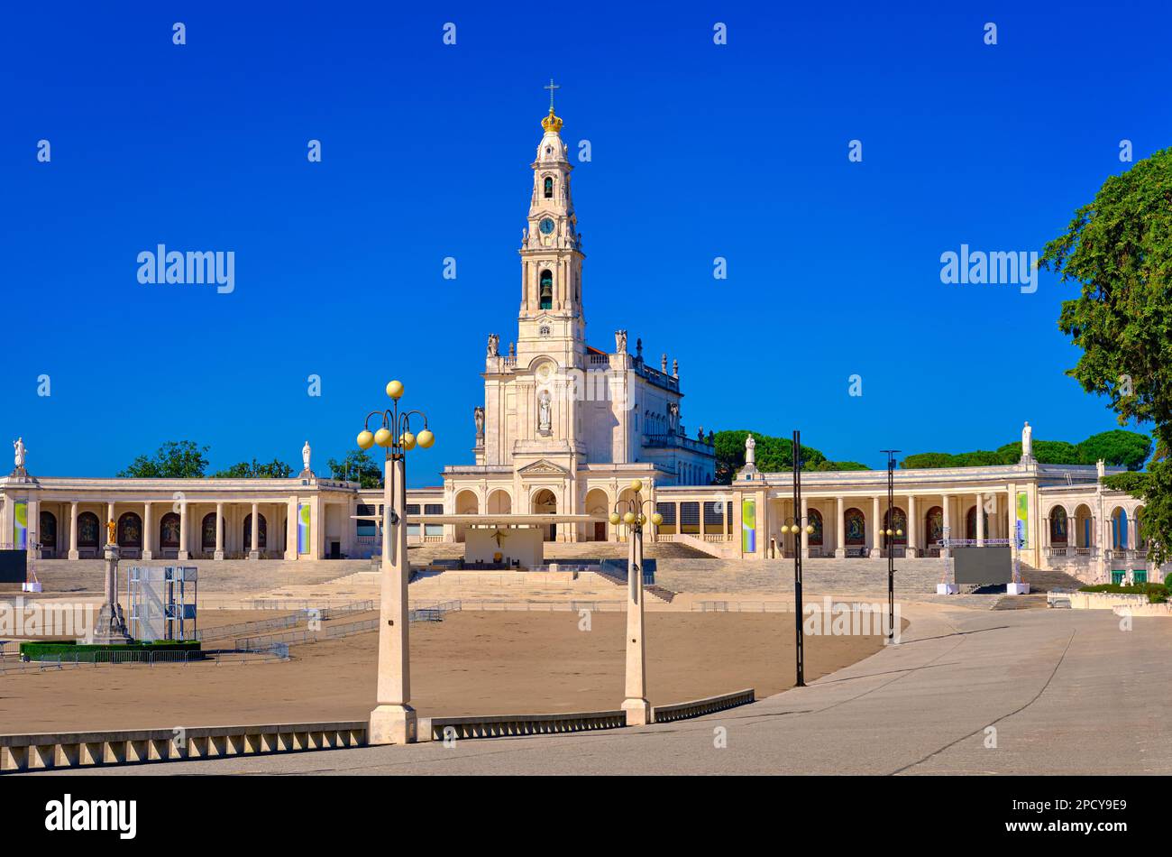 Basilica of Our Lady of Rosary of Fatima, Portugal, on sunny day Stock ...
