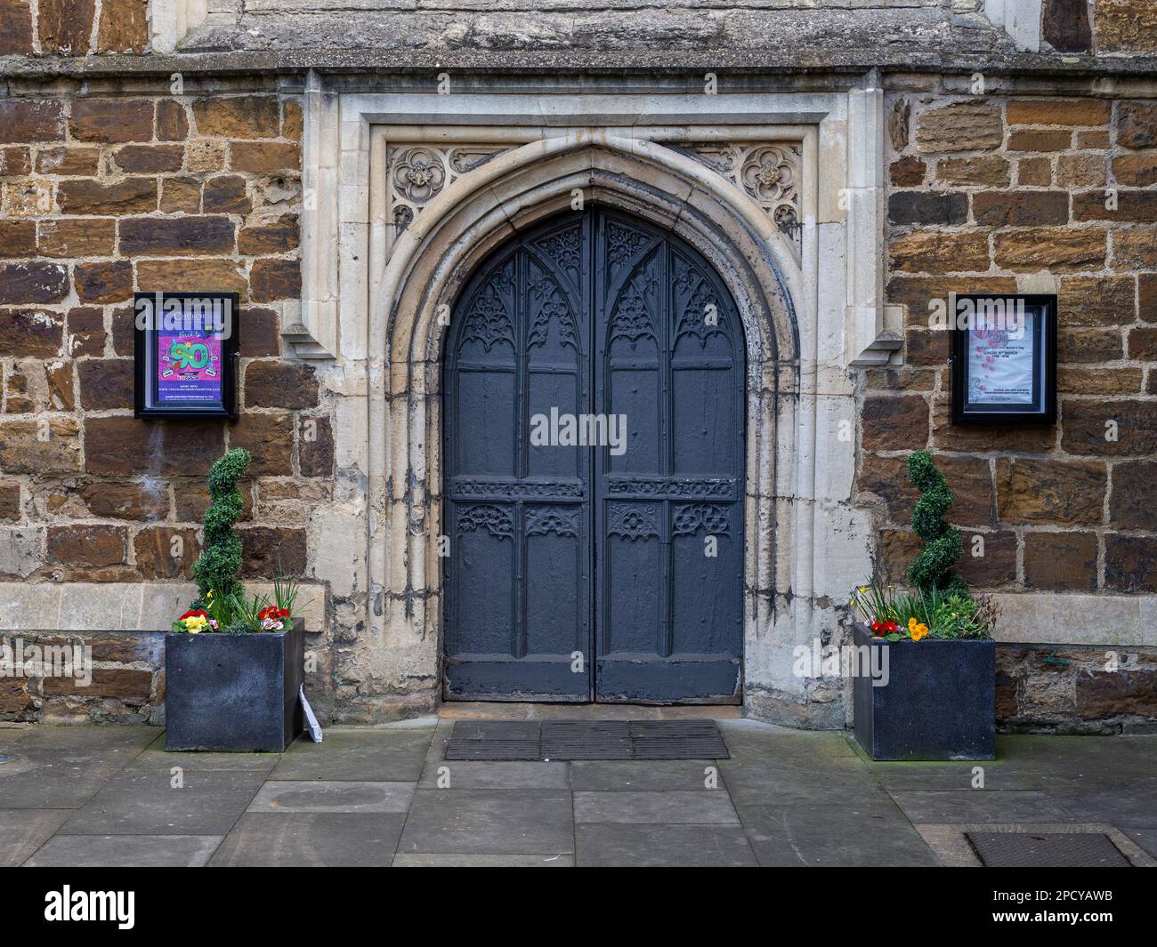 Doorway to the 12th century former church of St John's,Northampton, UK ...