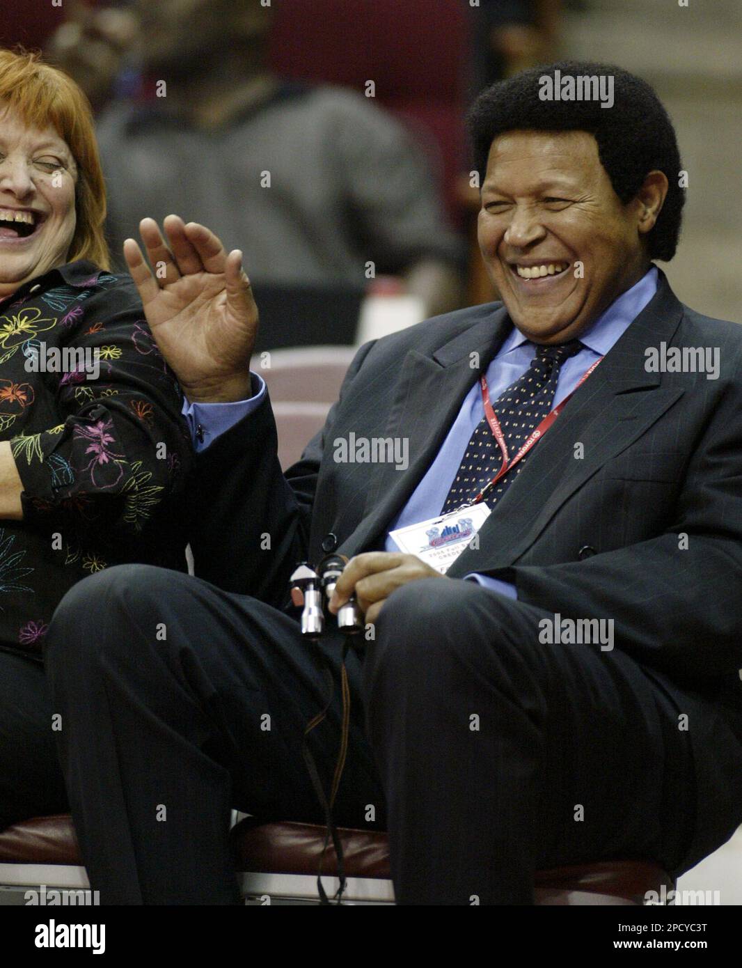 Ernest Evans, right, better known as Chubby Checker, waves to his ...