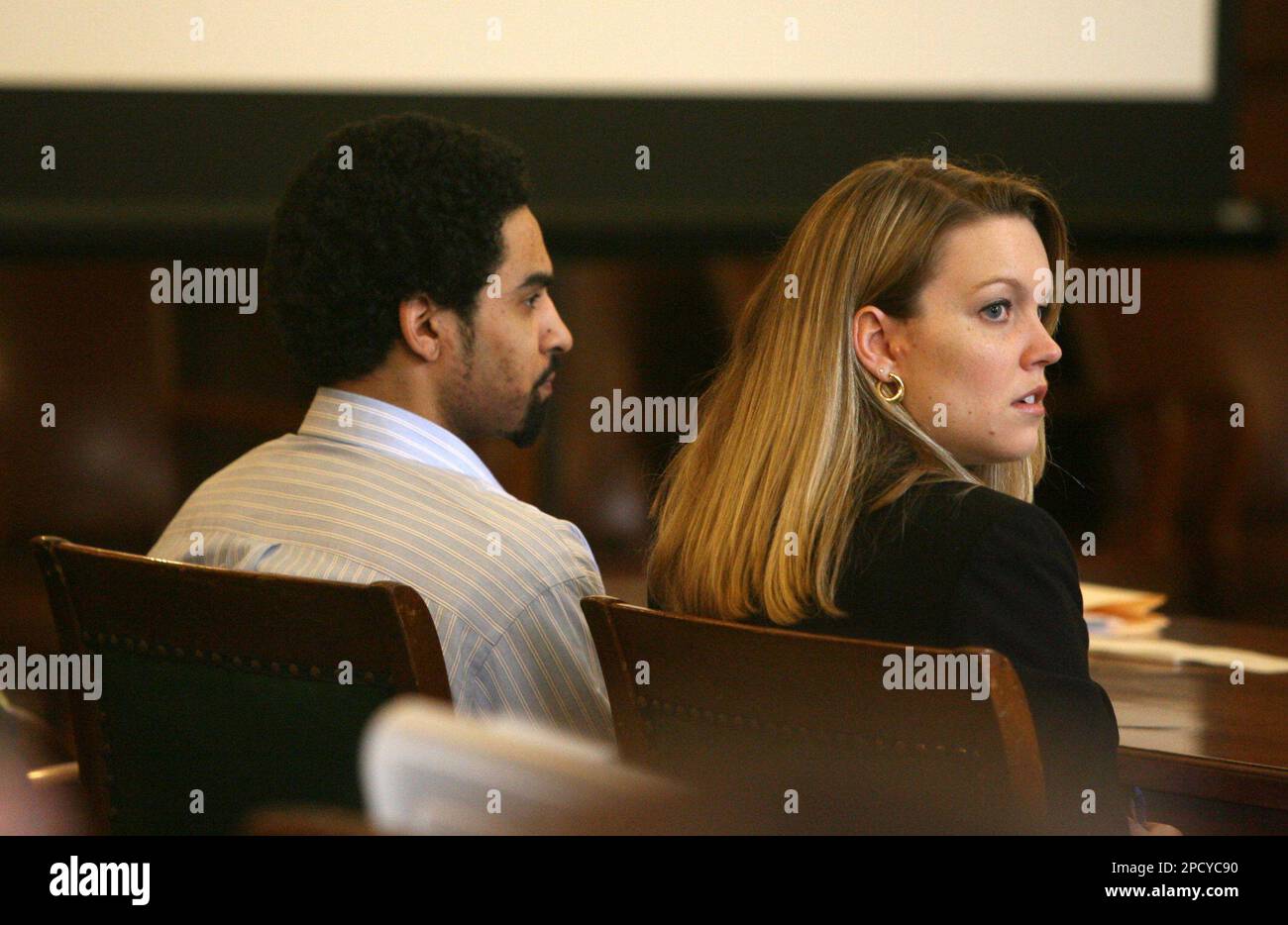 Esteban Carpio, left, and his defense attorney, Kirsten Wenge, listen ...