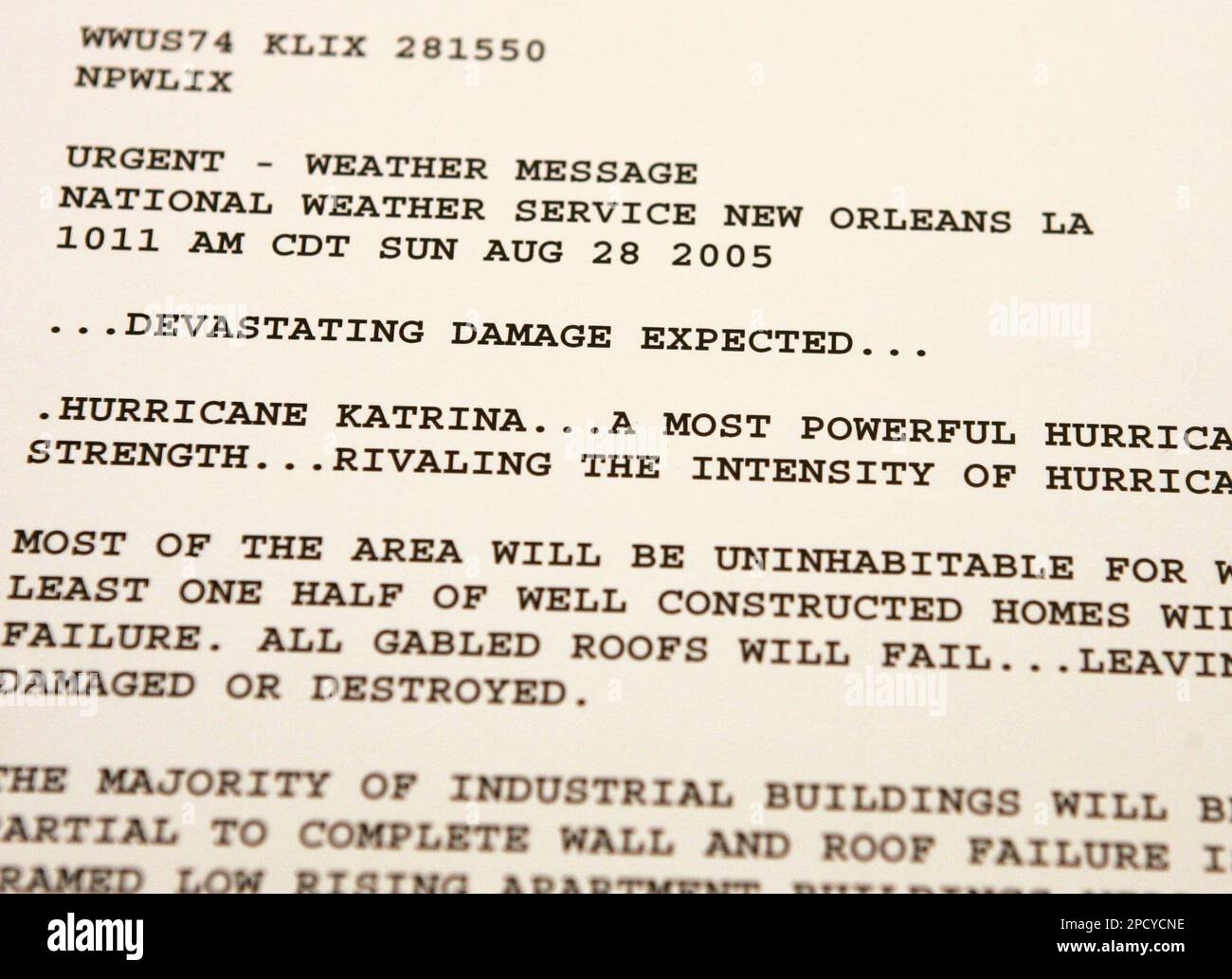 This urgent weather message written by the National Weather Service is ...