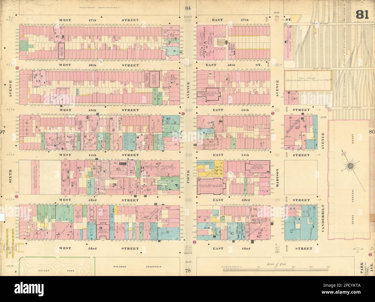 Sanborn NYC #81 Manhattan Midtown East Diamond District 1899 old ...