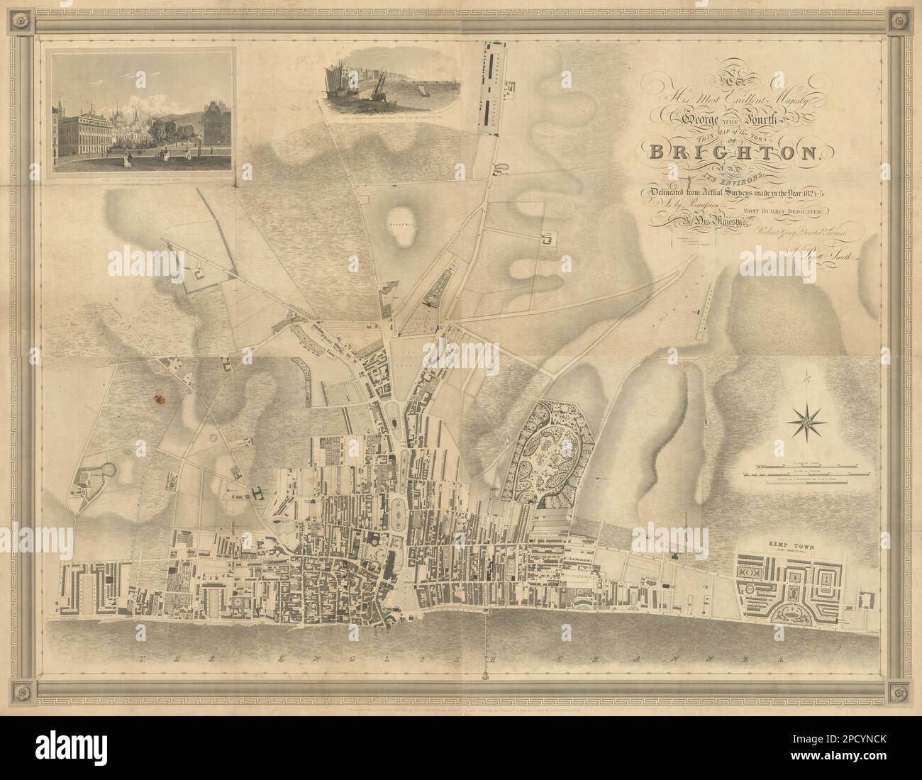 Brighton & its environs by J. Pigott-Smith. 4 sheets. 112x144cm. Scarce ...