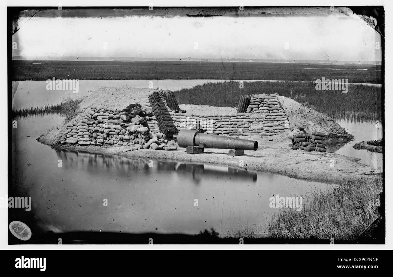 Morris Island, South Carolina. Battery Hays. One 8-inch Parrot Rifle ...