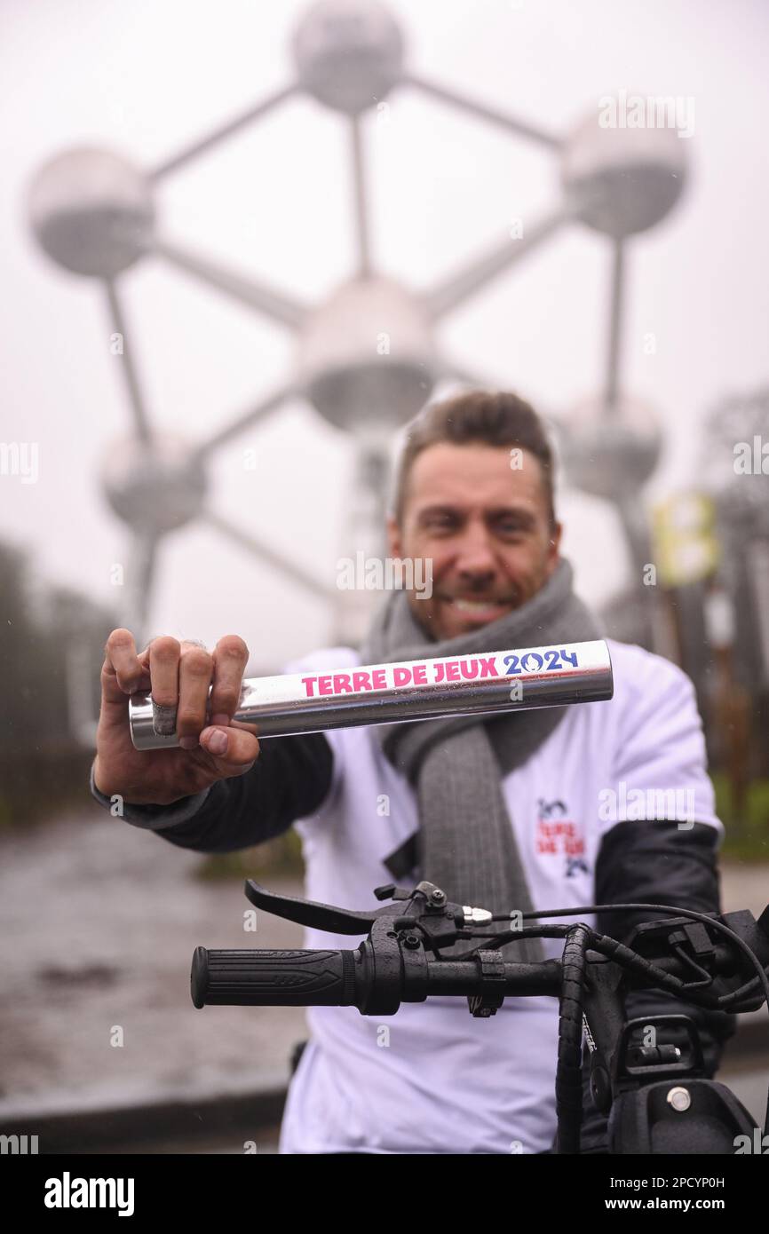 Belgian Para athlete Roger Habsch pictured during the virtual relay ...