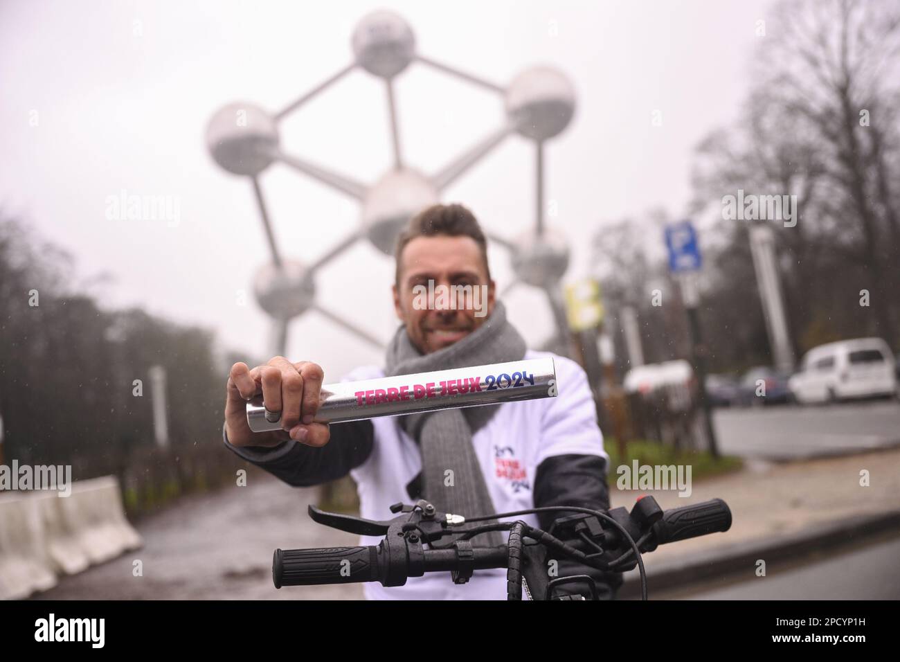 Belgian Para athlete Roger Habsch pictured during the virtual relay ...