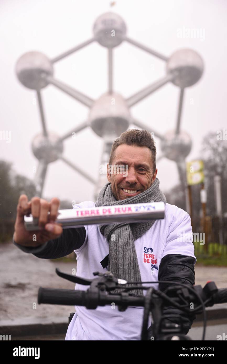 Belgian Para athlete Roger Habsch pictured during the virtual relay ...