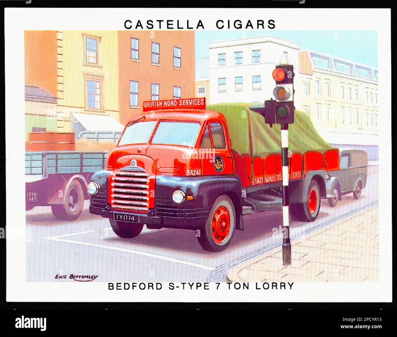 Bedford S-Type 7 Ton Lorry - Car Vintage Cigar Card Stock Photo - Alamy