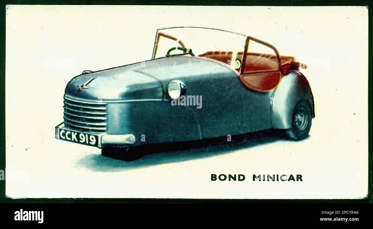 Bond Minicar - Car Vintage Kellogg's Tradecard Stock Photo - Alamy