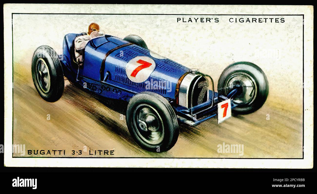 Bugatti 3.3 litre Grand Prix Racing Car, 1936 - Car Vintage Cigarette ...
