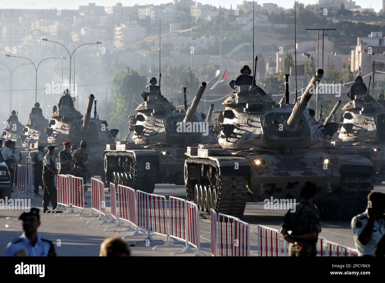 Al-Hussein Jordanian made tanks take part a military parade marking the ...