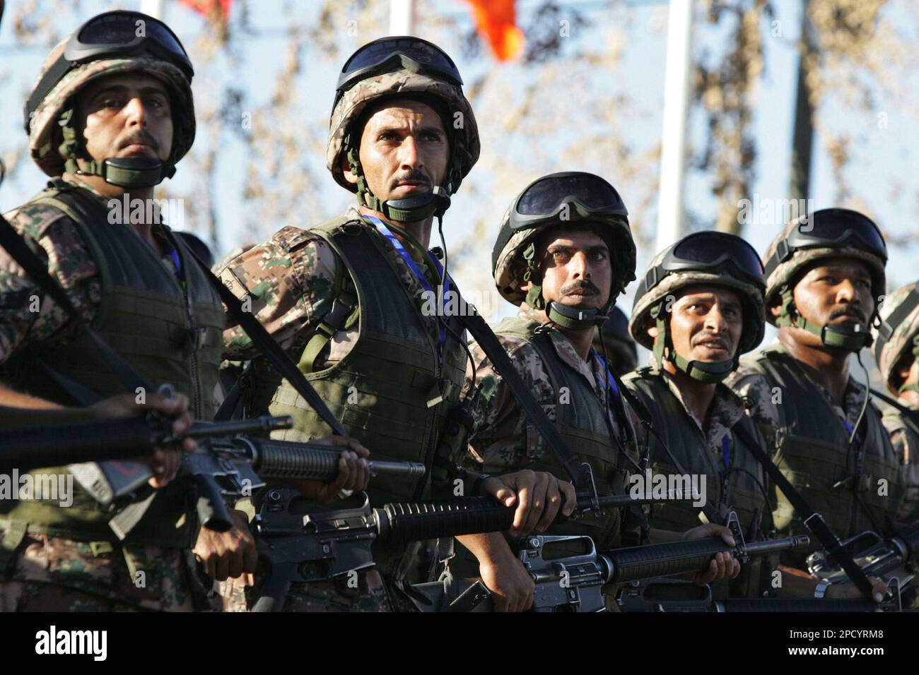 Jordanian special forces soldiers march during a military parade in ...
