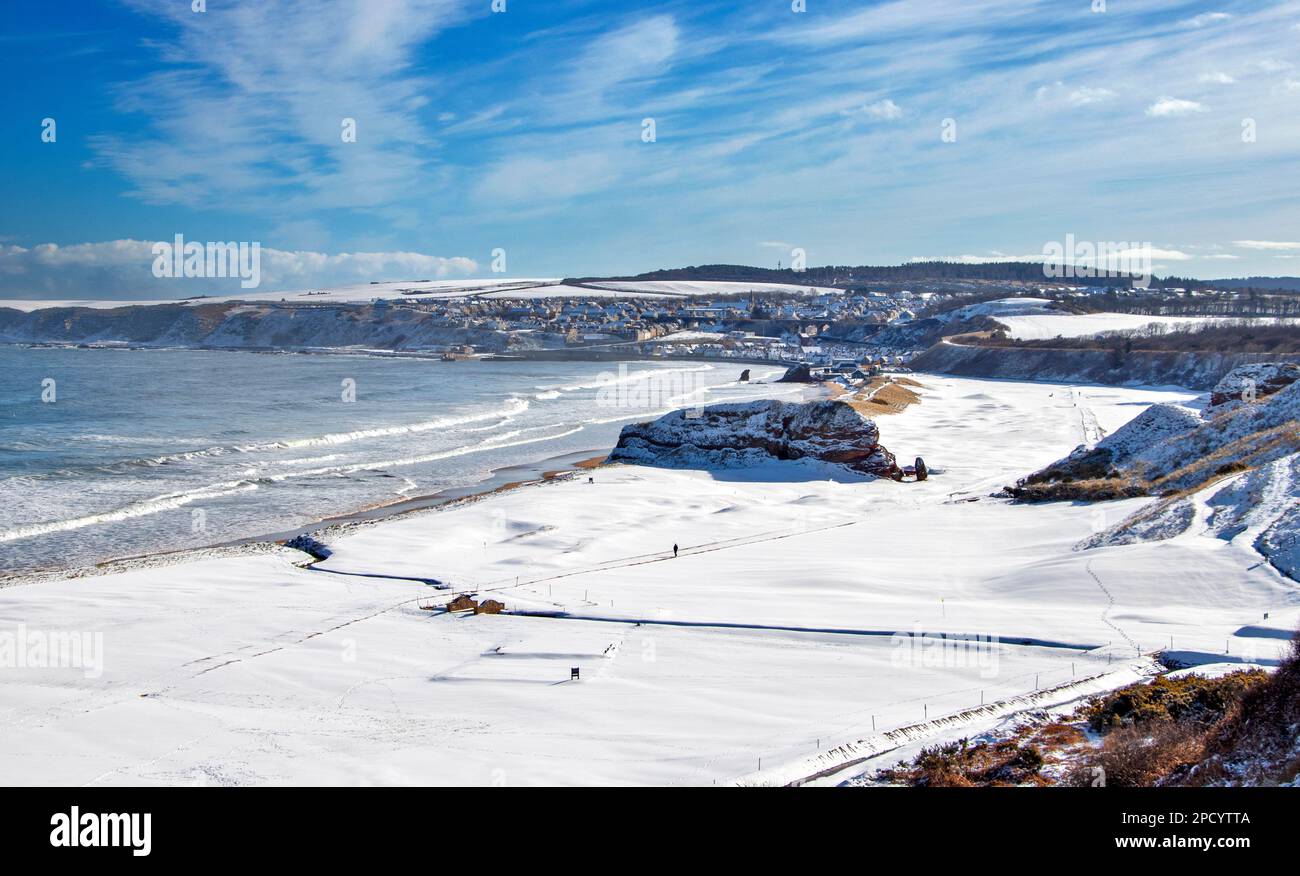 Cullen Bay Golf Course Moray Scotland blue sky in winter and a cover of ...