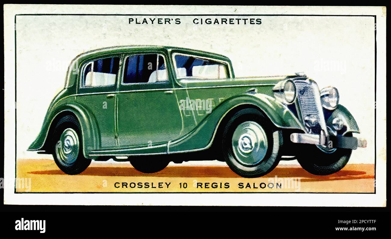 Crossley Saloon Car, 1936 - Car Vintage Cigarette Card Stock Photo - Alamy