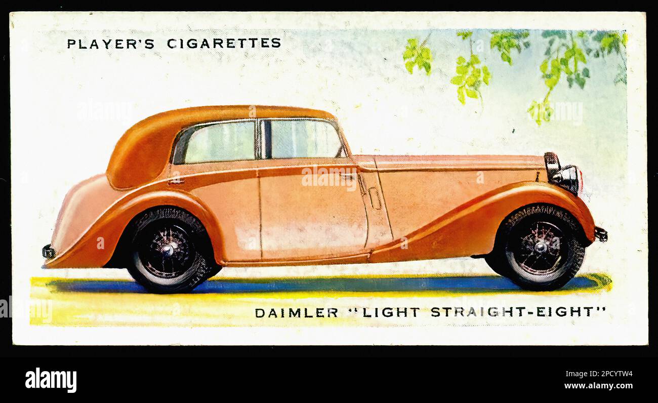Daimler Light Straight Eight - Car Vintage Cigarette Card Stock Photo ...