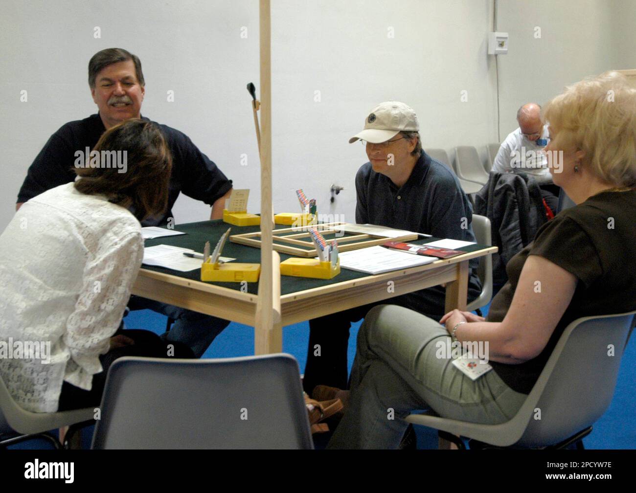 Microsoft CEO Bill Gates, second right, and his U.S. bridge partner ...
