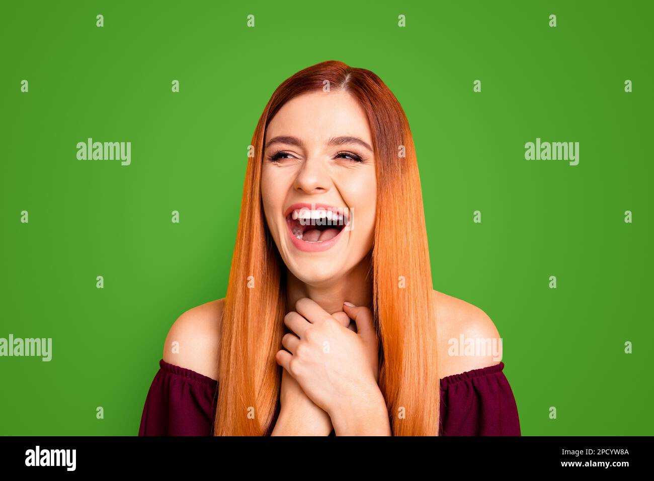 I can't stop laughing You look so funny Close up photo portrait of ...