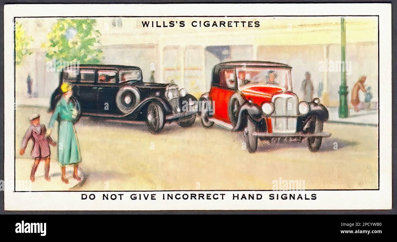 Do Not Give Incorrect Hand Signals - Car Vintage Cigarette Card Stock ...