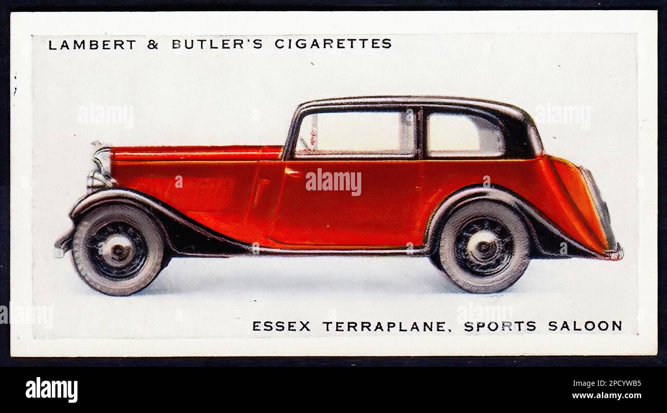 Essex Terraplane Motor Car 1934 - Car Vintage Cigarette Card Stock ...