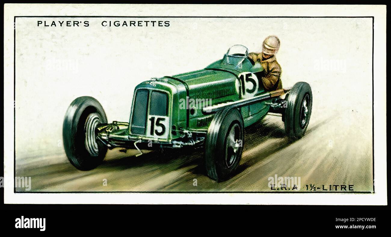 E.R.A. Racing Car, 1936 - Car Vintage Cigarette Card Stock Photo - Alamy