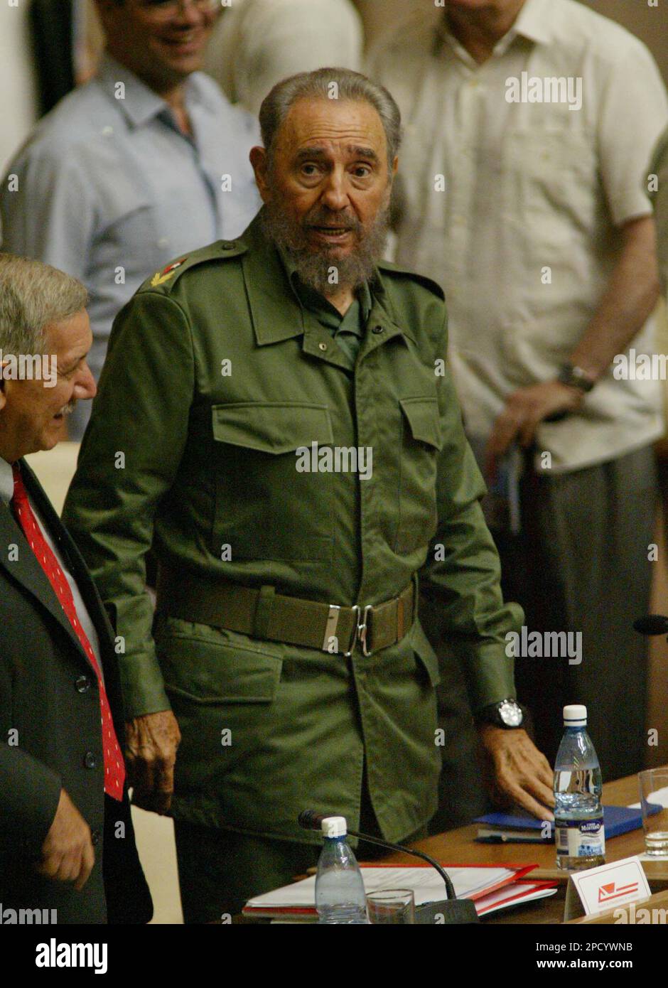 Cuban President Fidel Castro attends the closing ceremony at the ...