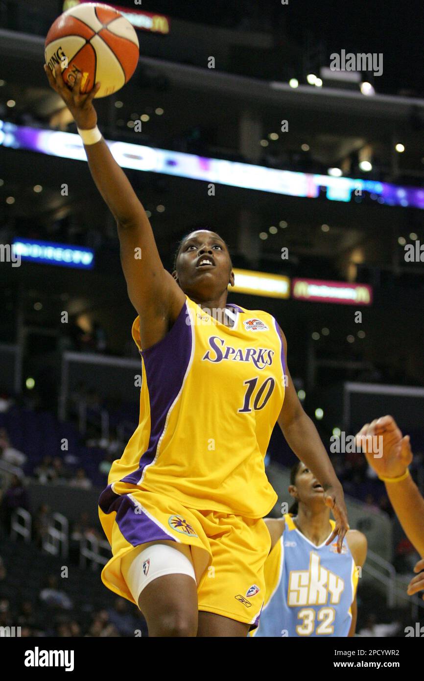 Los Angeles Sparks' Doneeka Hodges-Lewis shoots a layup after passing ...