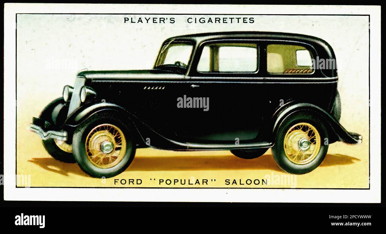 Ford Popular 1936 - Car Vintage Cigarette Card Stock Photo - Alamy