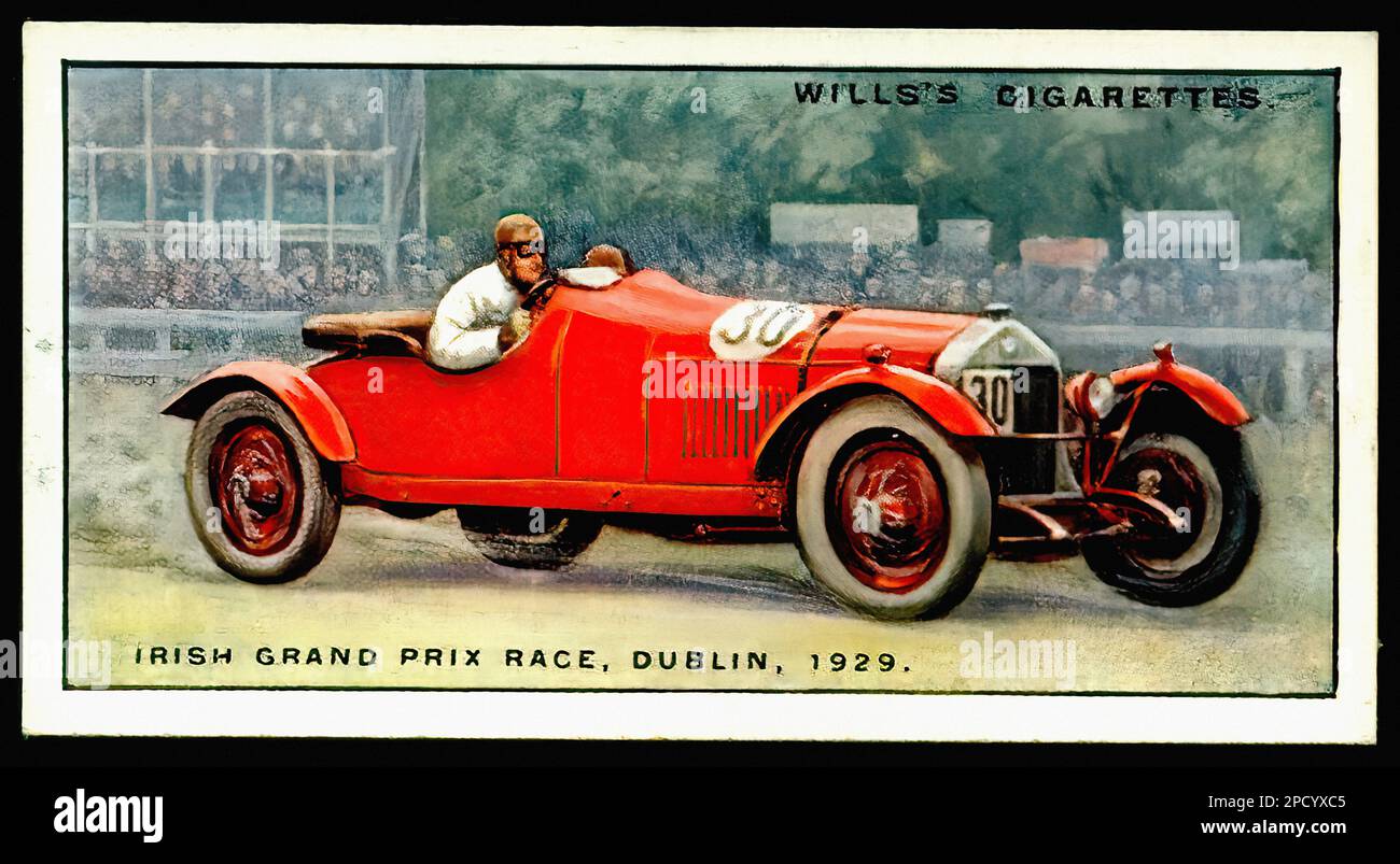 Irish Grand Prix 1929 - Car Vintage Cigarette Card Stock Photo - Alamy