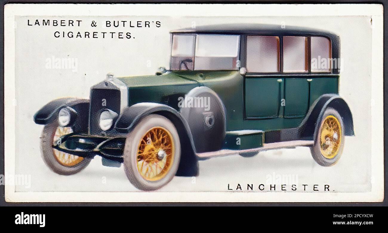 Lanchester Forty 1922 - Car Vintage Cigarette Card Stock Photo - Alamy