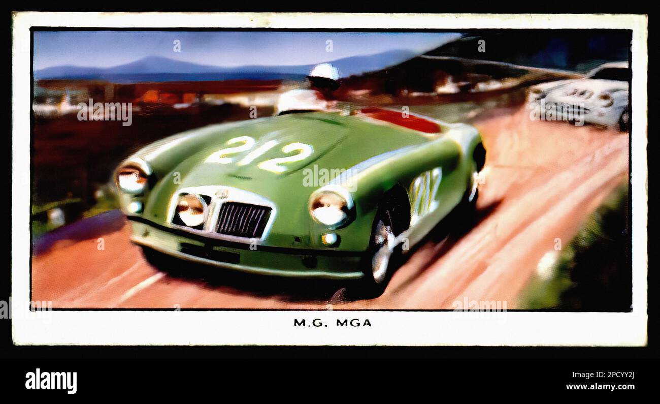 M.G. MGA - Car Vintage British Tradecard Stock Photo - Alamy