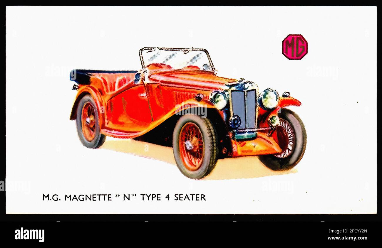 M.G. Magnette - Car Vintage Cigarette Card Stock Photo - Alamy